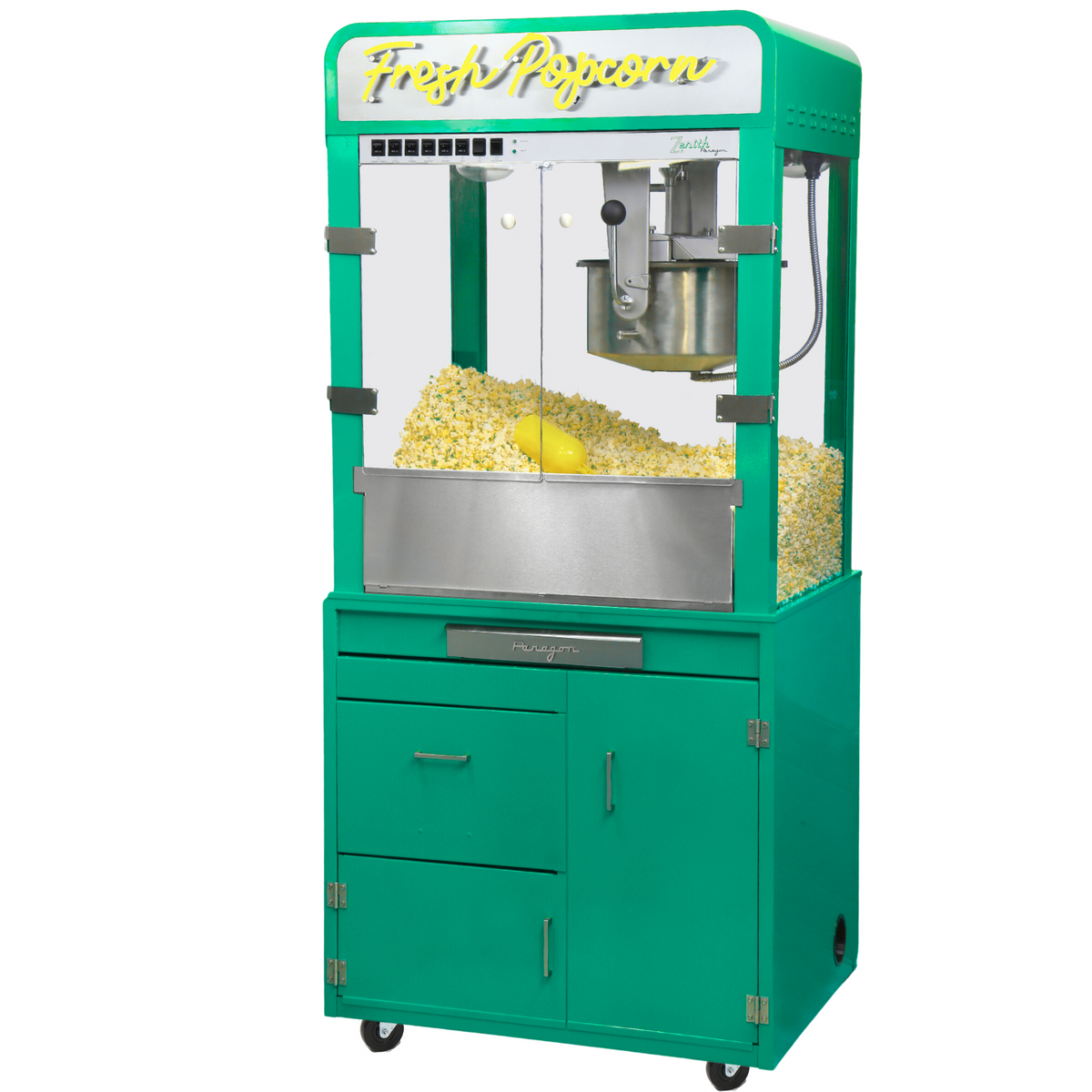 Zenith 48 Oz Commercial Large Popcorn Machine - Green — Paragon Concessions